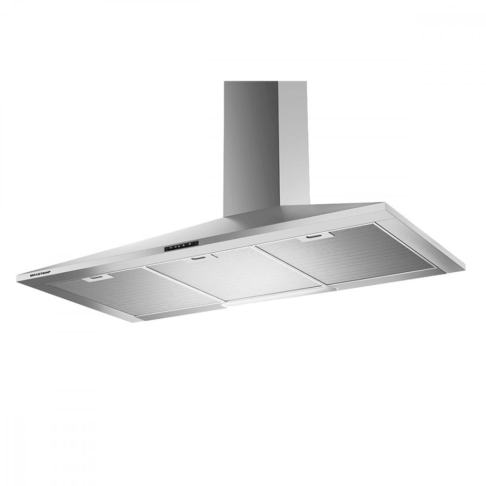 Coifa de Parede Brastemp Inox Piramidal 90 cm 5 e 6 Bocas com Duplo ...