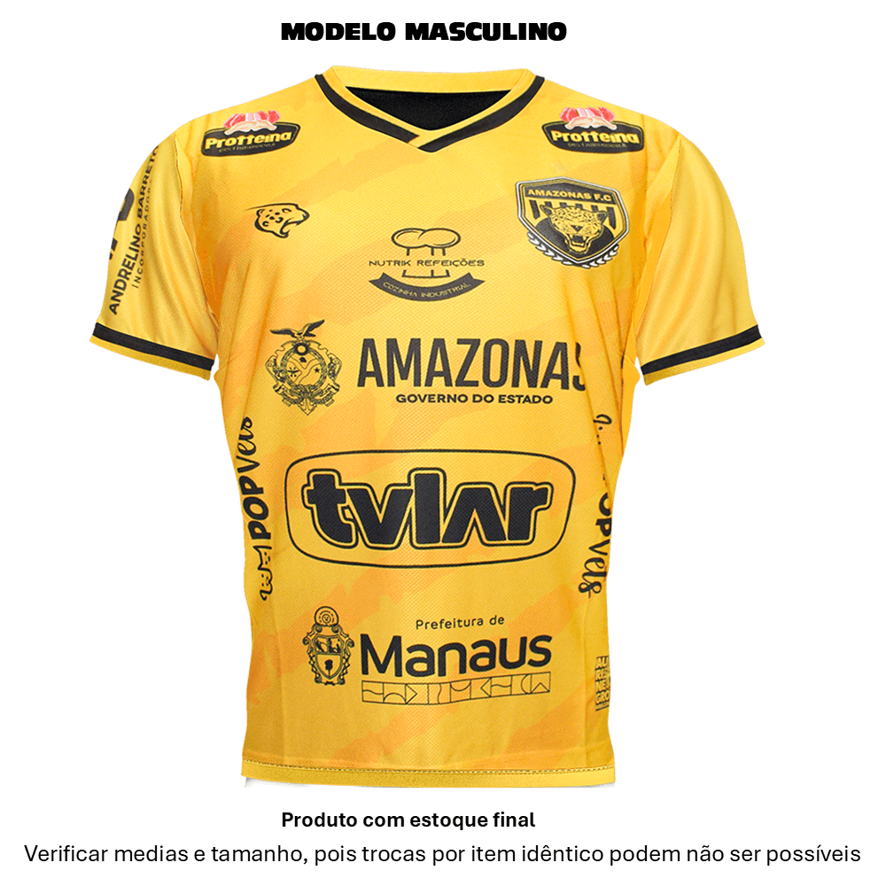 Camisa Oficial Amazonas FC Masculina Tamanho G 2023 Amarela - Tvlar