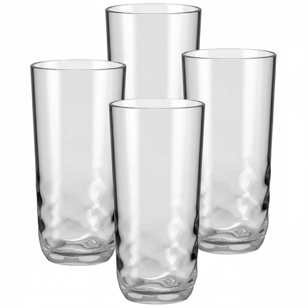Conjunto 4 Copos 350ml Coza Wave Cristal - Tvlar